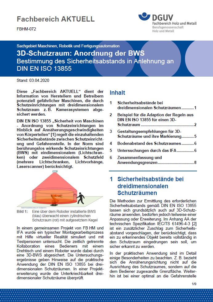 FBHM-072: 3D-Schutzraum: Anordnung der BWS - Bestimmungen des ...