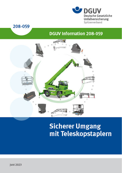 Sicherer Umgang mit Teleskopstaplern | DGUV Publikationen