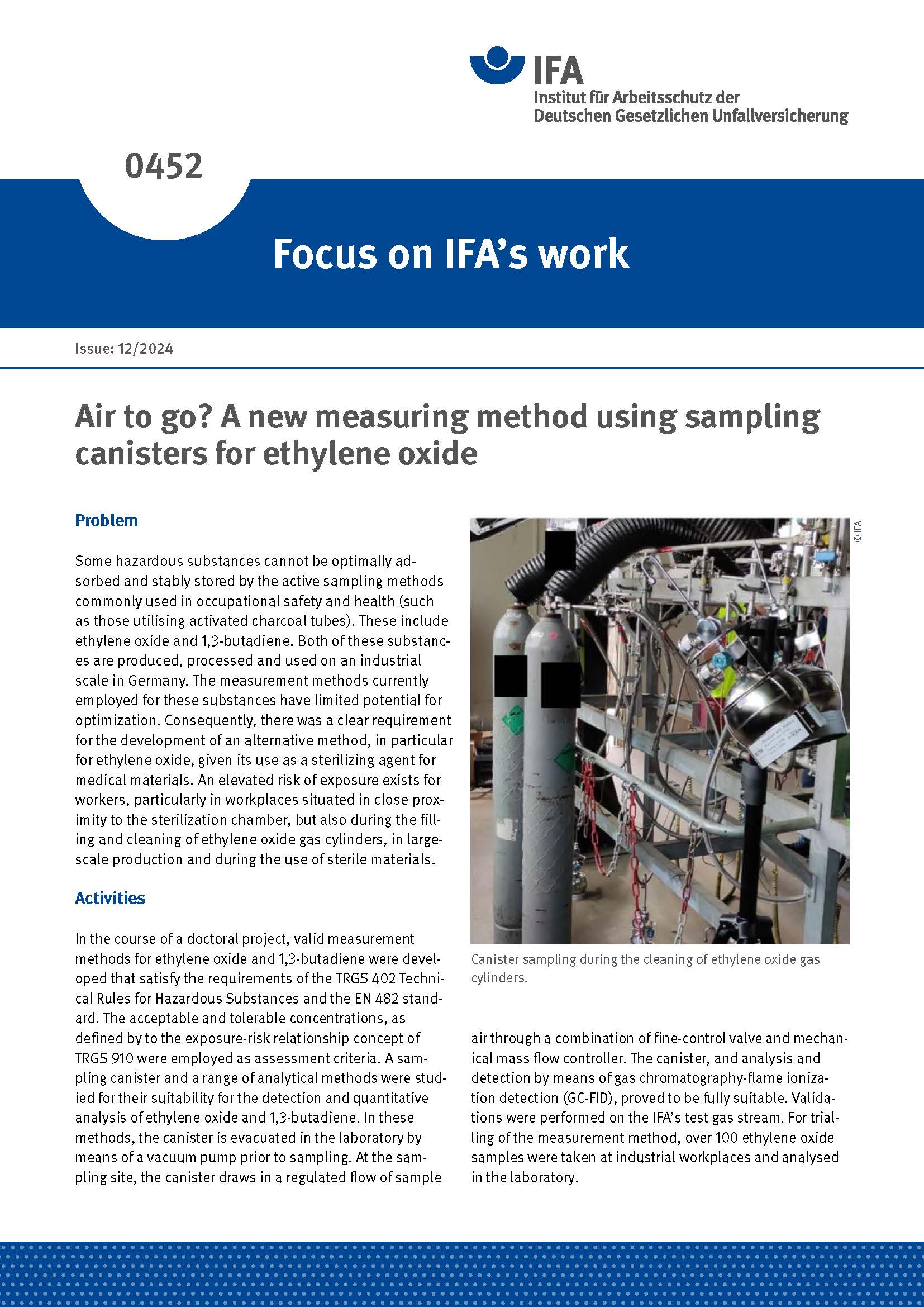 Air to go? A new measuring method using sampling canisters for ethylene ...