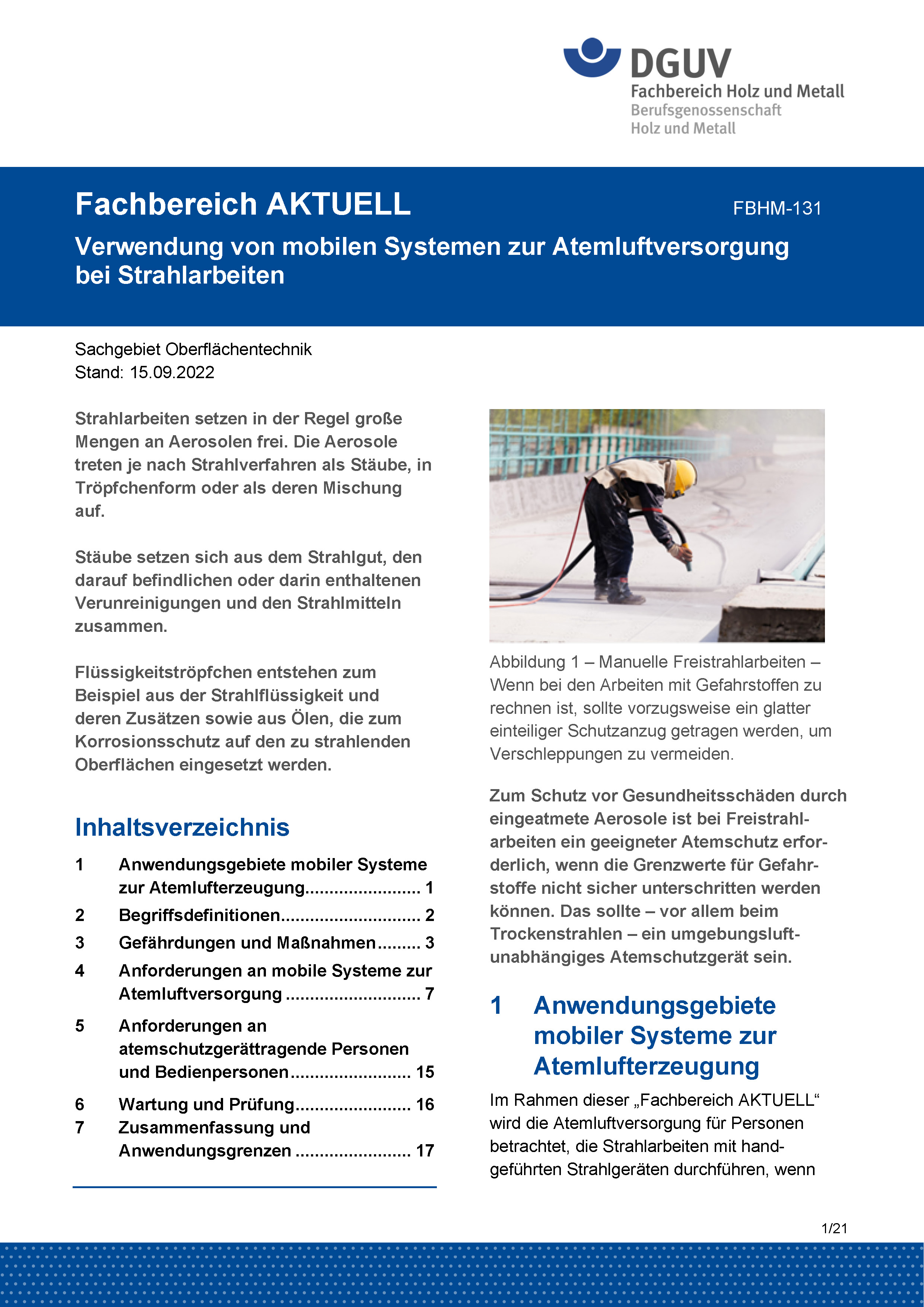 FBHM-131: Verwendung von mobilen Systemen zur Atemluftversorgung bei ...
