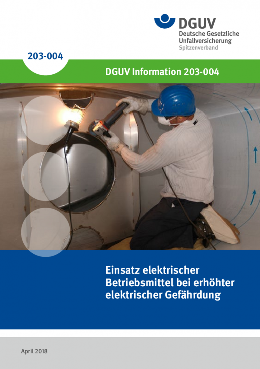 Einsatz von elektrischen Betriebsmitteln bei erhöhter elektrischer Gefährdung | DGUV ...