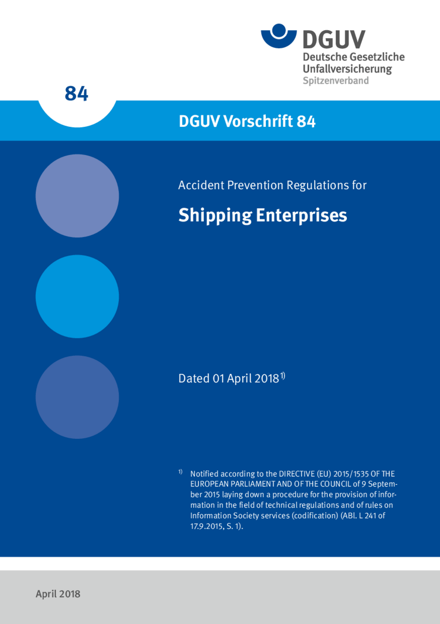 Accident Prevention Regulations for Shipping Enterprises | DGUV Publikationen